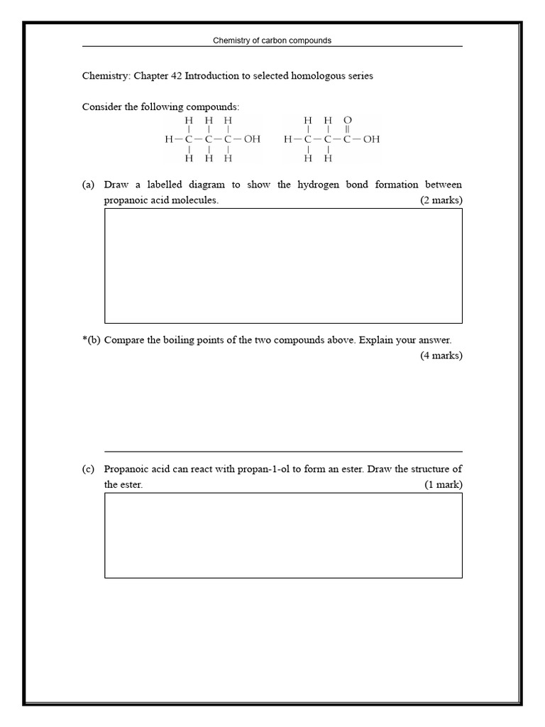 Ch42 Introduction to selected homologous series SQ | PDF | Ketone ...