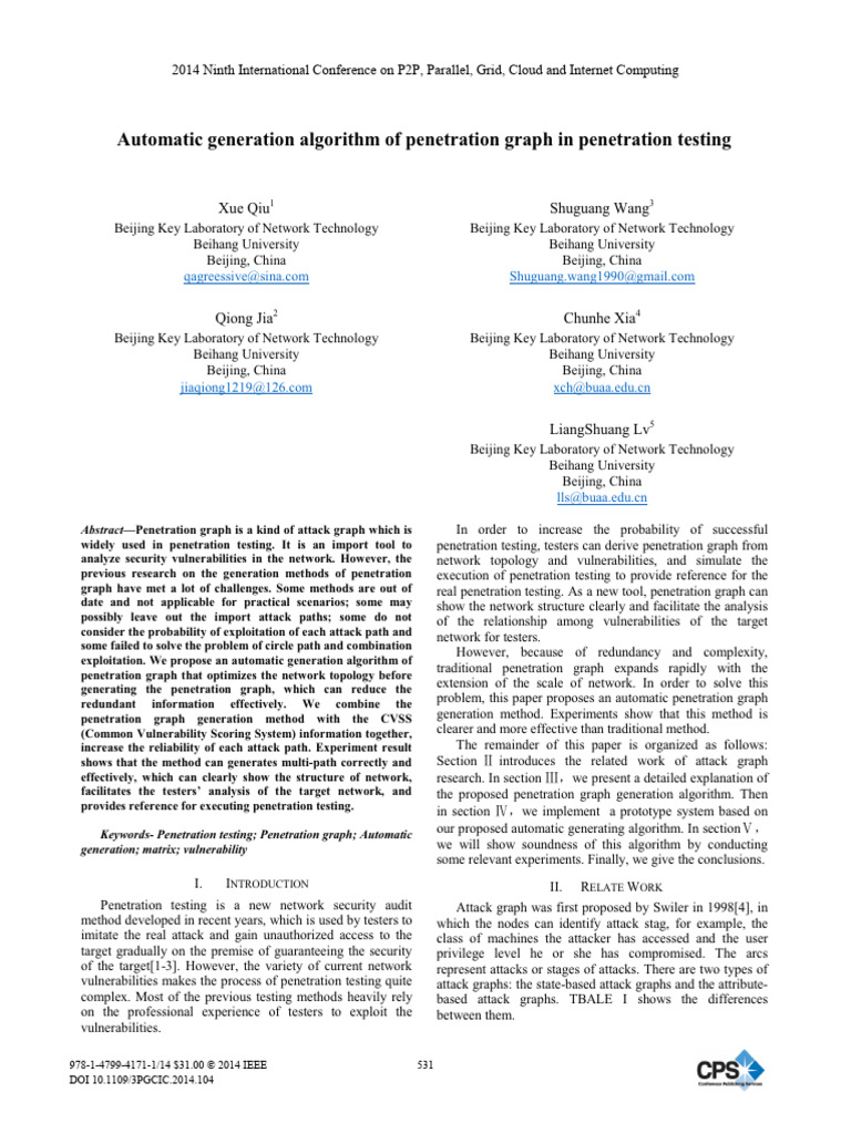 Automatic Generation Algorithm Of Penetration Graph In Penetration