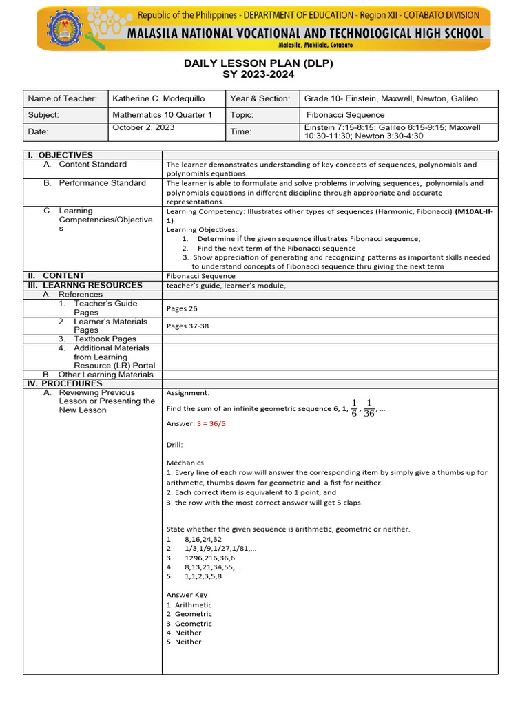 DLL Fibonacci Sequence | PDF | Learning | Sequence