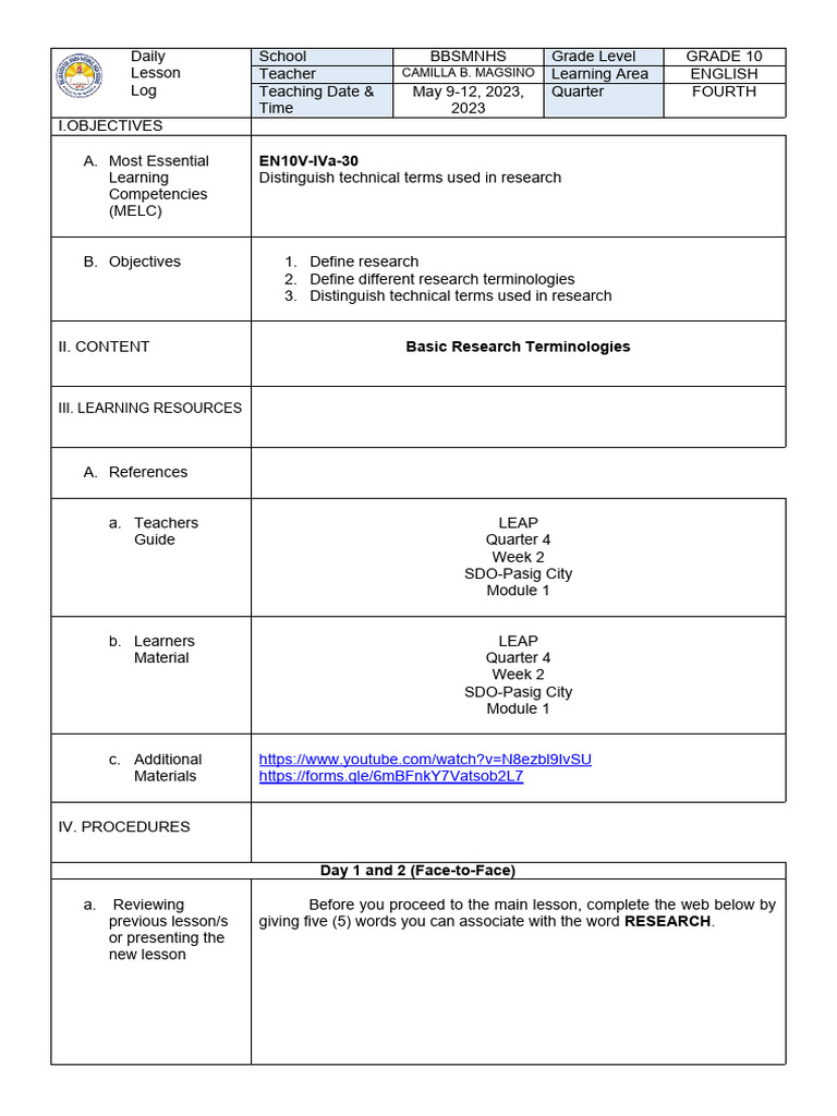 Research Terminologies | PDF | Information | Data