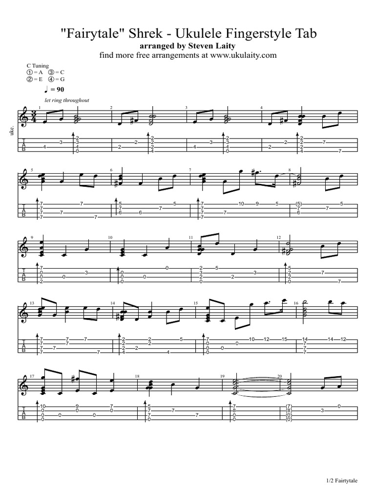 Fairytale - Ukulele Fingerstyle Tab | PDF