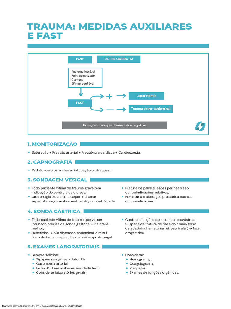 Protocolo FAST em Trauma Crítico | PDF | Ultrassom médico | Medicina ...