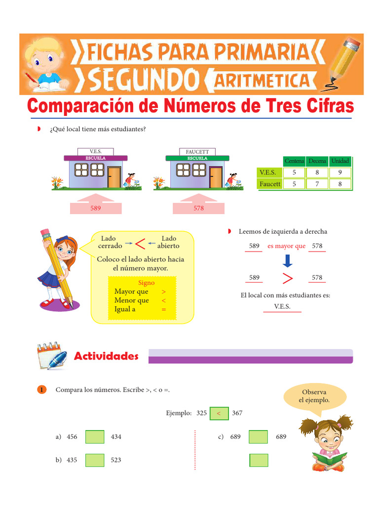 Comparación de Números para Niños | PDF