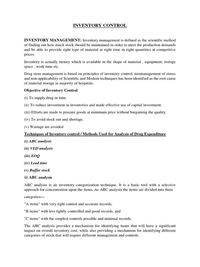 Effective Inventory Control Techniques | PDF | Inventory | Business