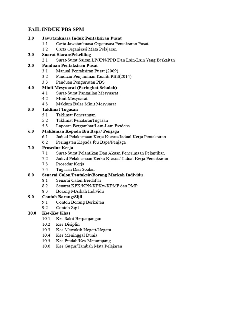 Fail Induk PBS SPM | PDF