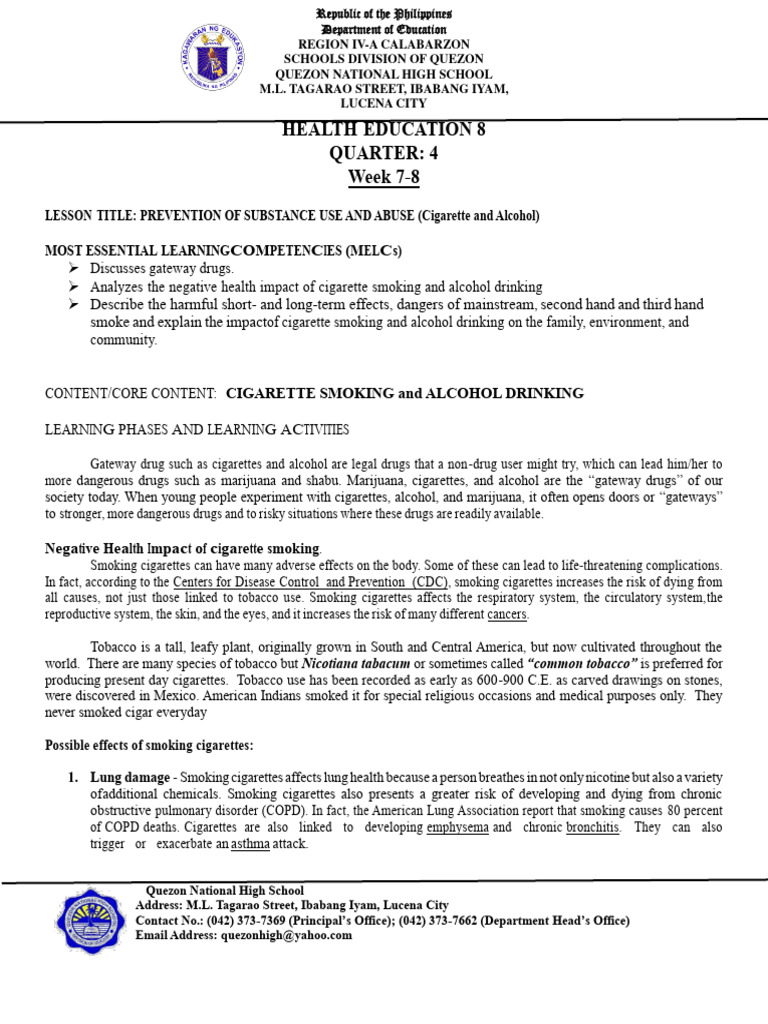 Health Reference Pdf Pdf Alcoholic Beverages Tobacco Smoking