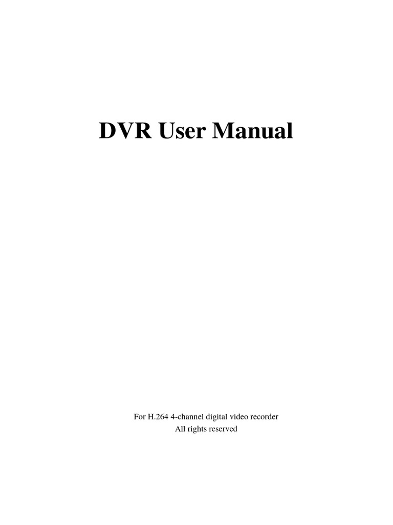 DVR User Manual | PDF | Ip Address | Digital Video Recorder