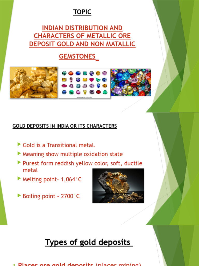 Gold Deposits and Gemstone | PDF | Ore | Gemstone