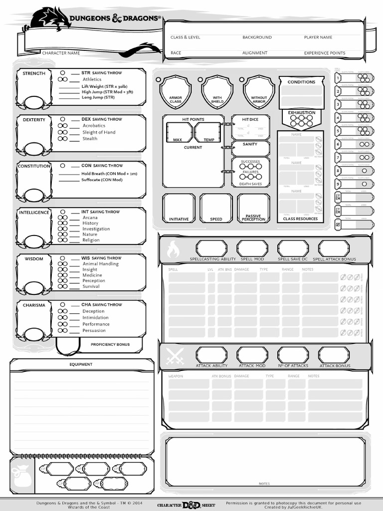 Character Sheet - Alternative 3 | PDF