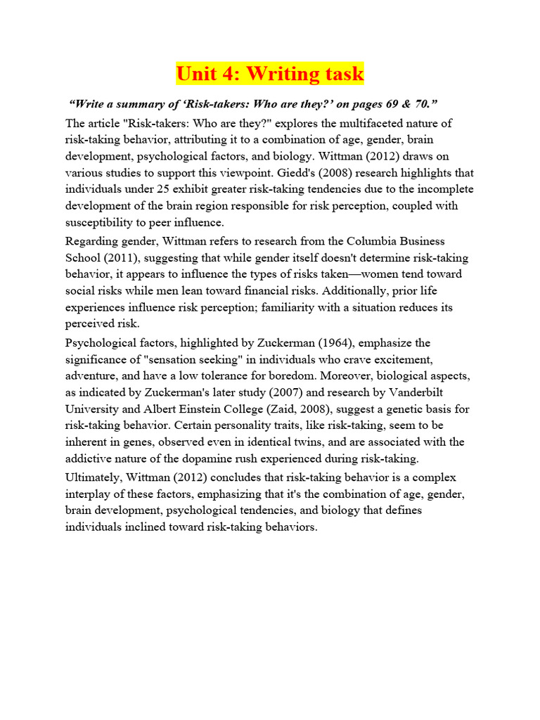 Understanding Risk-Takers: Key Factors | PDF