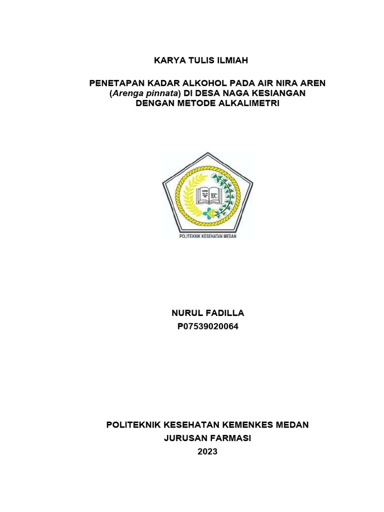 Penetapan Kadar Alkohol Nira Aren | PDF