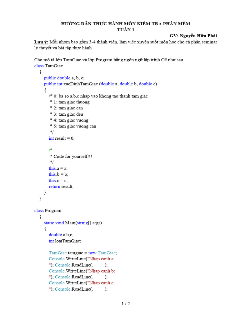 Huong Dan Thuc Hanh KTPM Tuan 1 | PDF