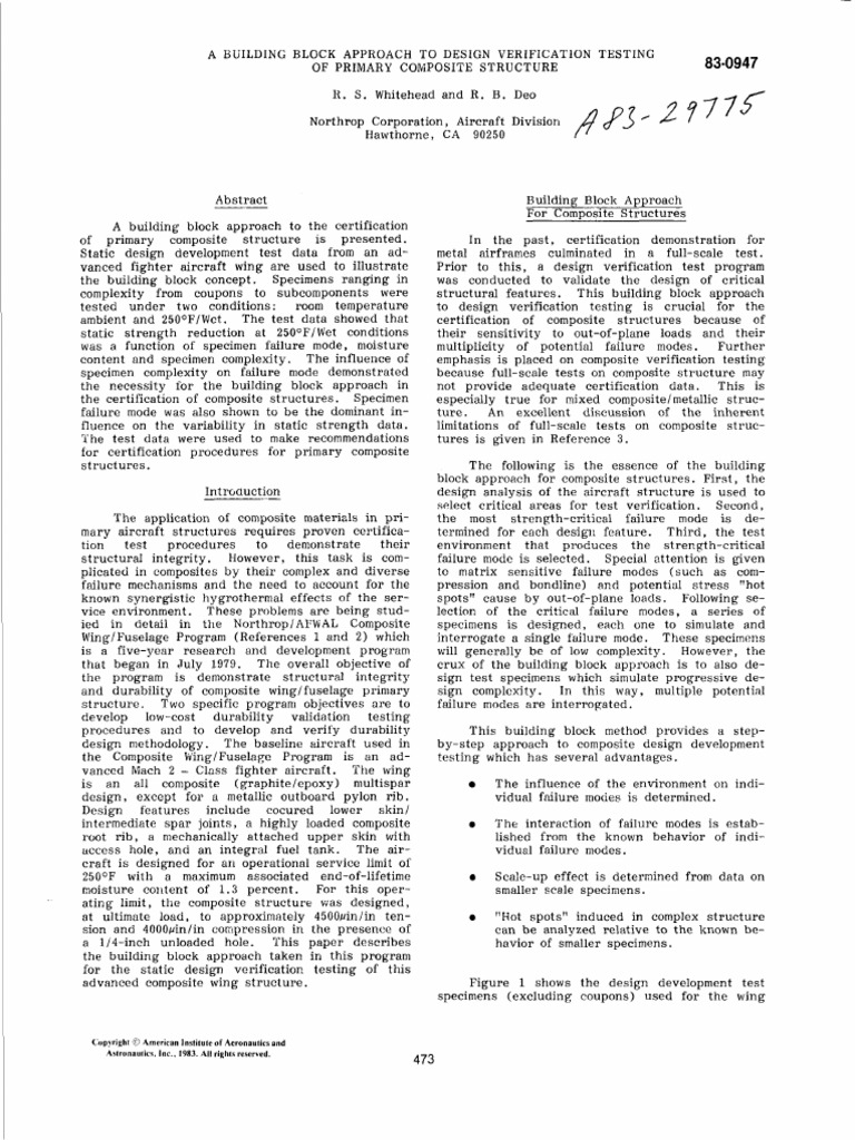 (1983) Whitehead, Deo. A Building Block Approach To Design Verification ...