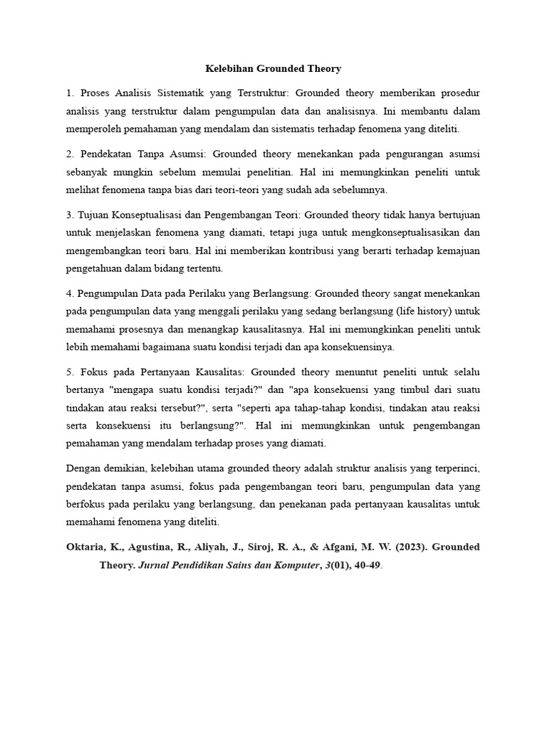 Kelebihan Grounded Theory | PDF