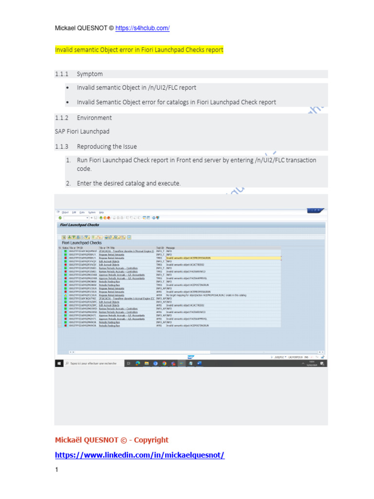 GU - SAP S4 HANA - 2701040 - Invalid Semantic Object Error in Fiori ...