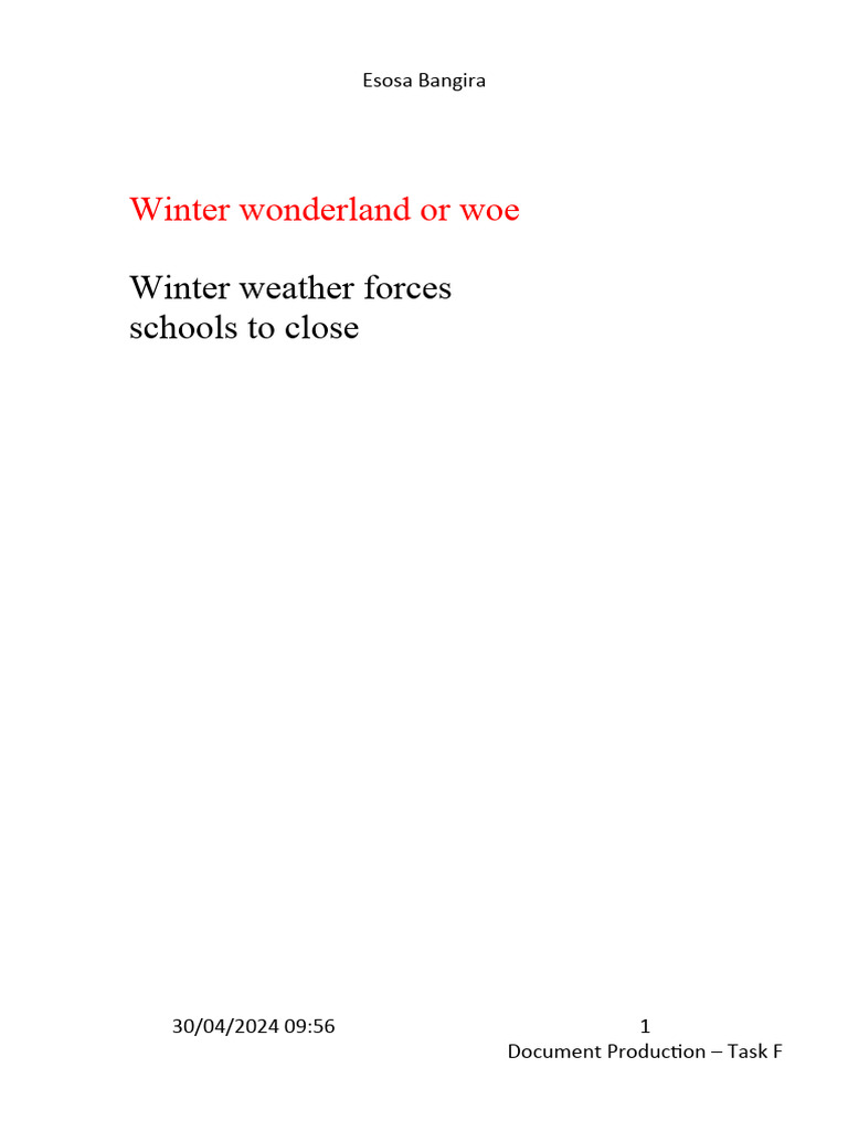 Document Production - Task I | PDF | Physical Geography | Meteorology