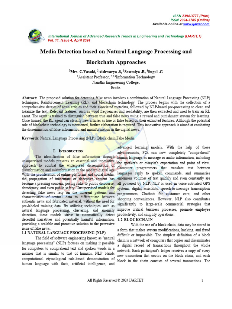 Media Detection Based On Natural Language Processing and | PDF | Sensitivity And Specificity ...