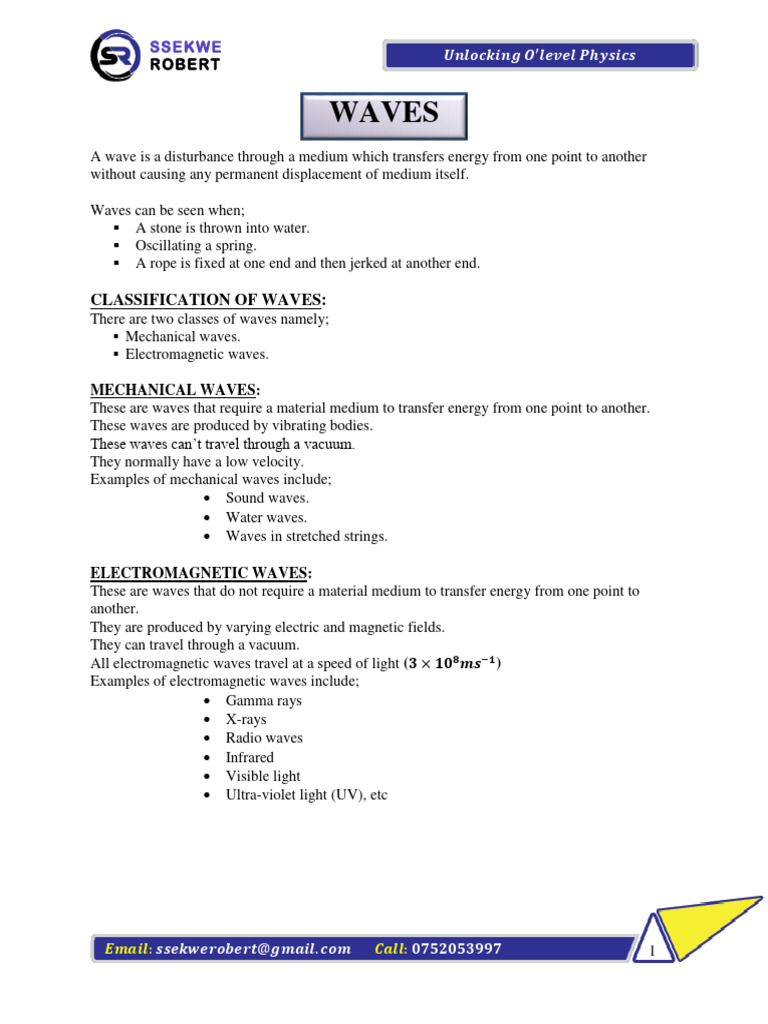 WAVES Ssekwe | PDF | Waves | Electromagnetic Radiation