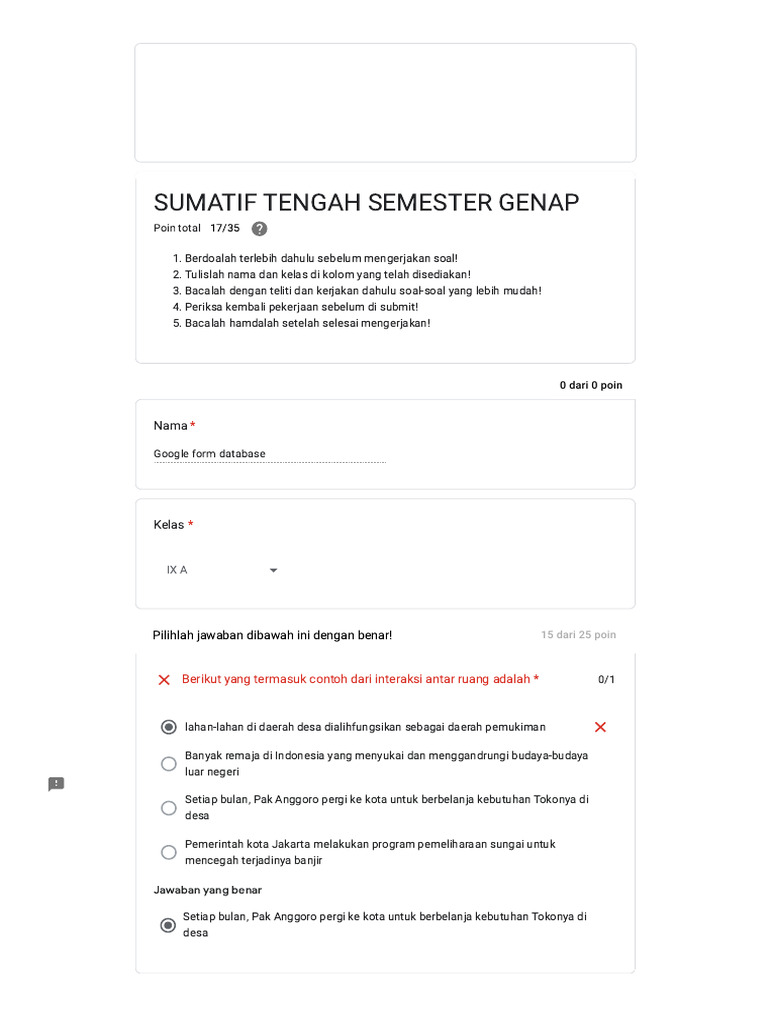 Sumatif Tengah Semester Genap | PDF