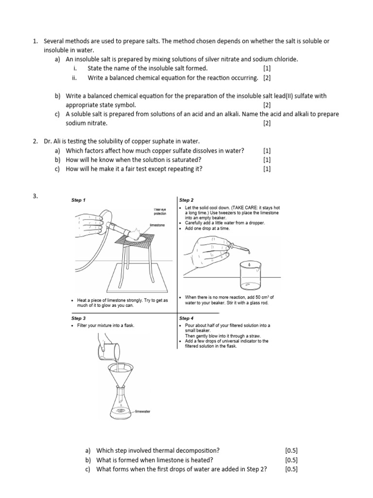 Limestone, Acid, Alkali, Salt and Rate of Reation | PDF | Salt ...