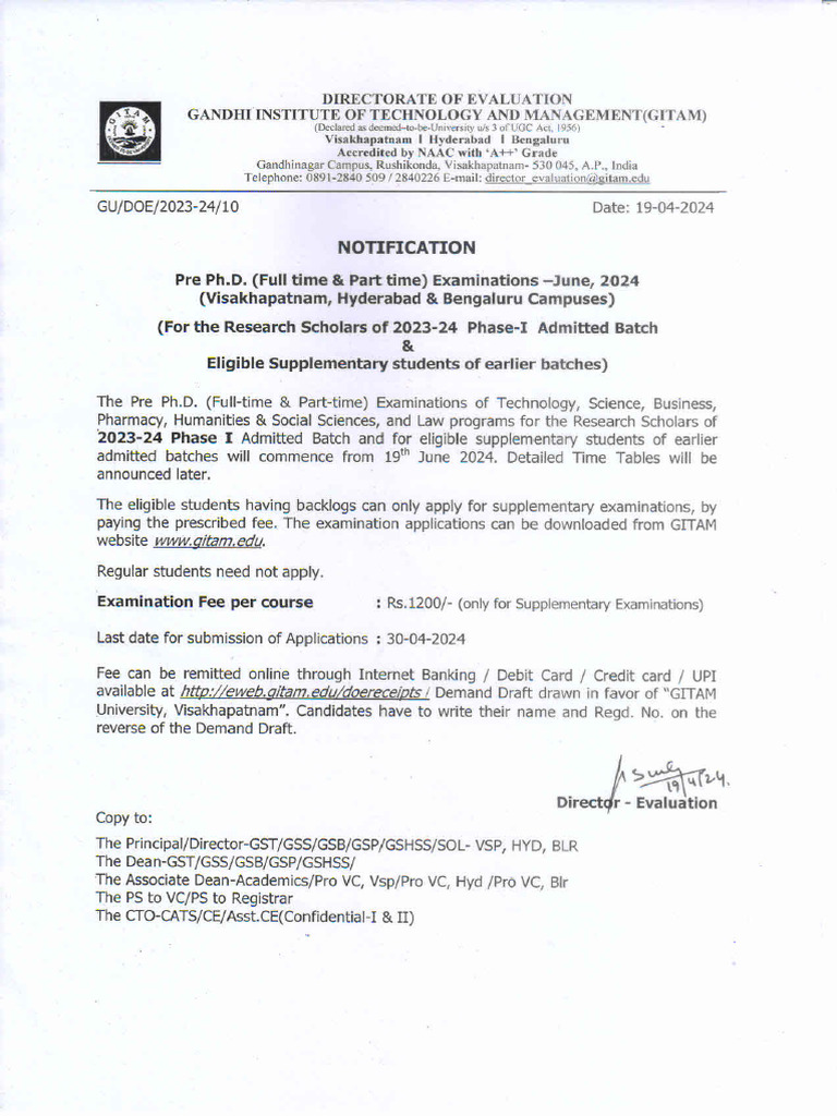 Pre PH.D Notification June, 2024 | PDF