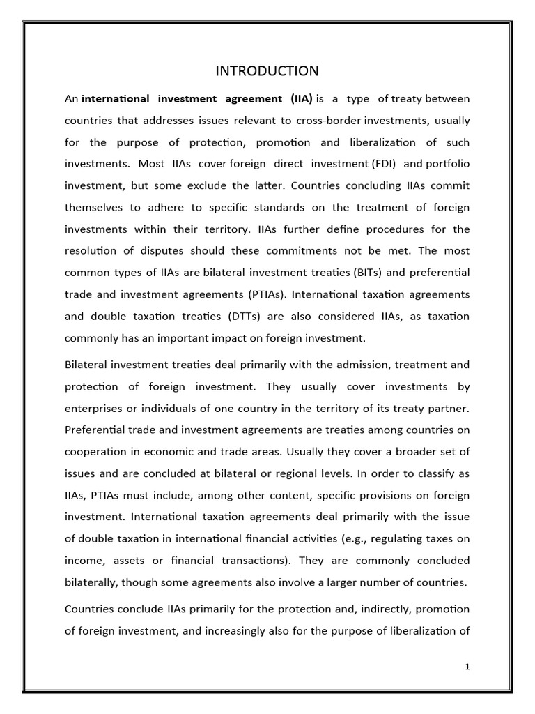 Investment Law | PDF | International Relations | Economies