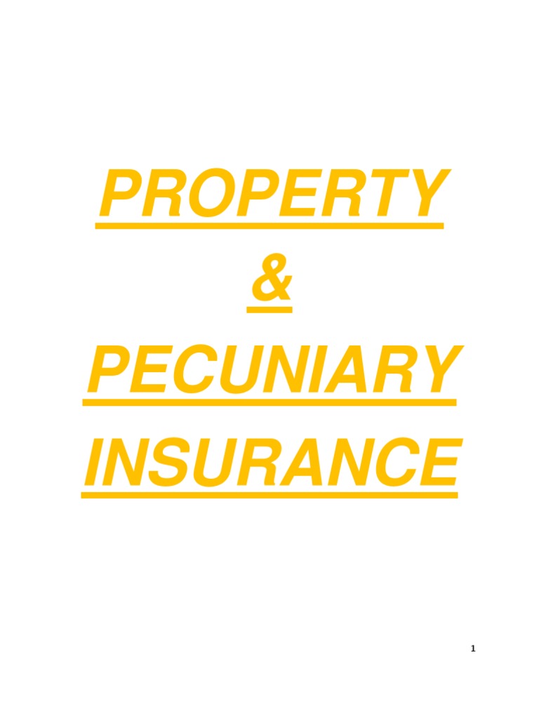 Property & Pecuniary Insurance | PDF | Insurance | Common Law