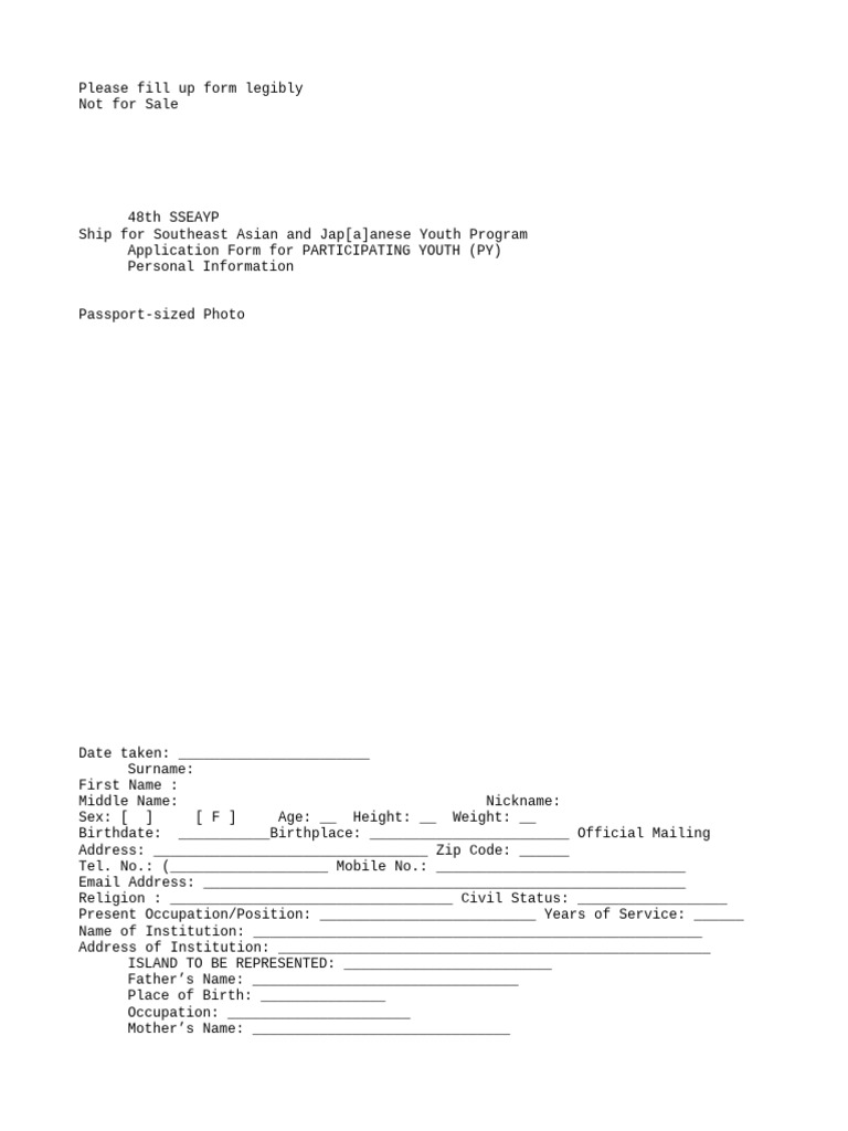 SSEAYP 2024 Application Guidelines | PDF