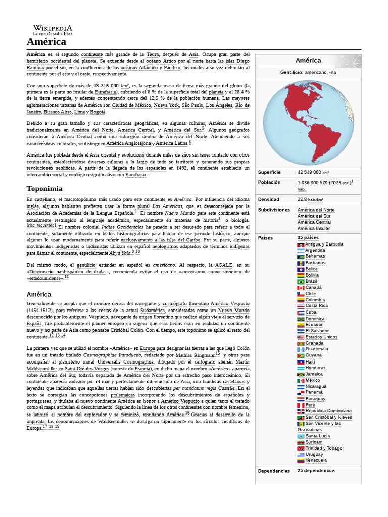 América | PDF | Américas | Andes