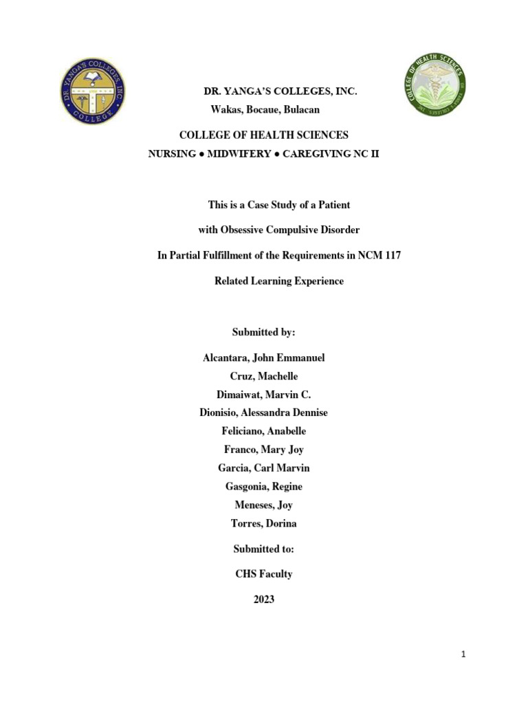 OCD Case Study | PDF | Obsessive–Compulsive Disorder | Clinical Medicine