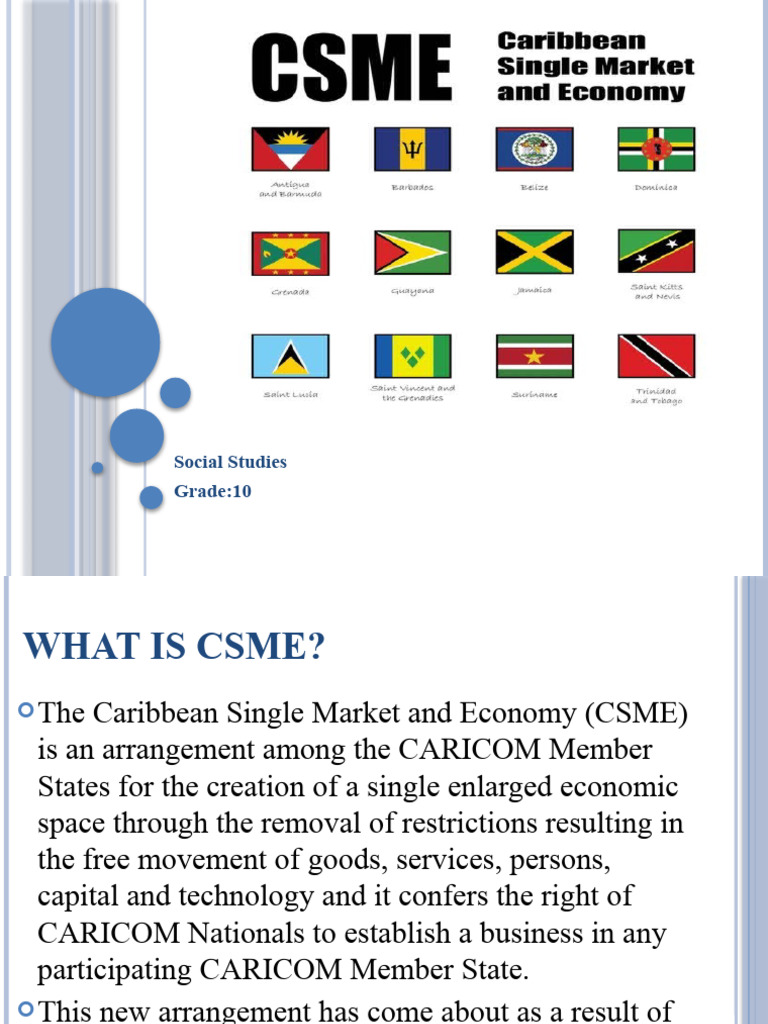 CSME Notes For CXC | PDF | Trade | Economies