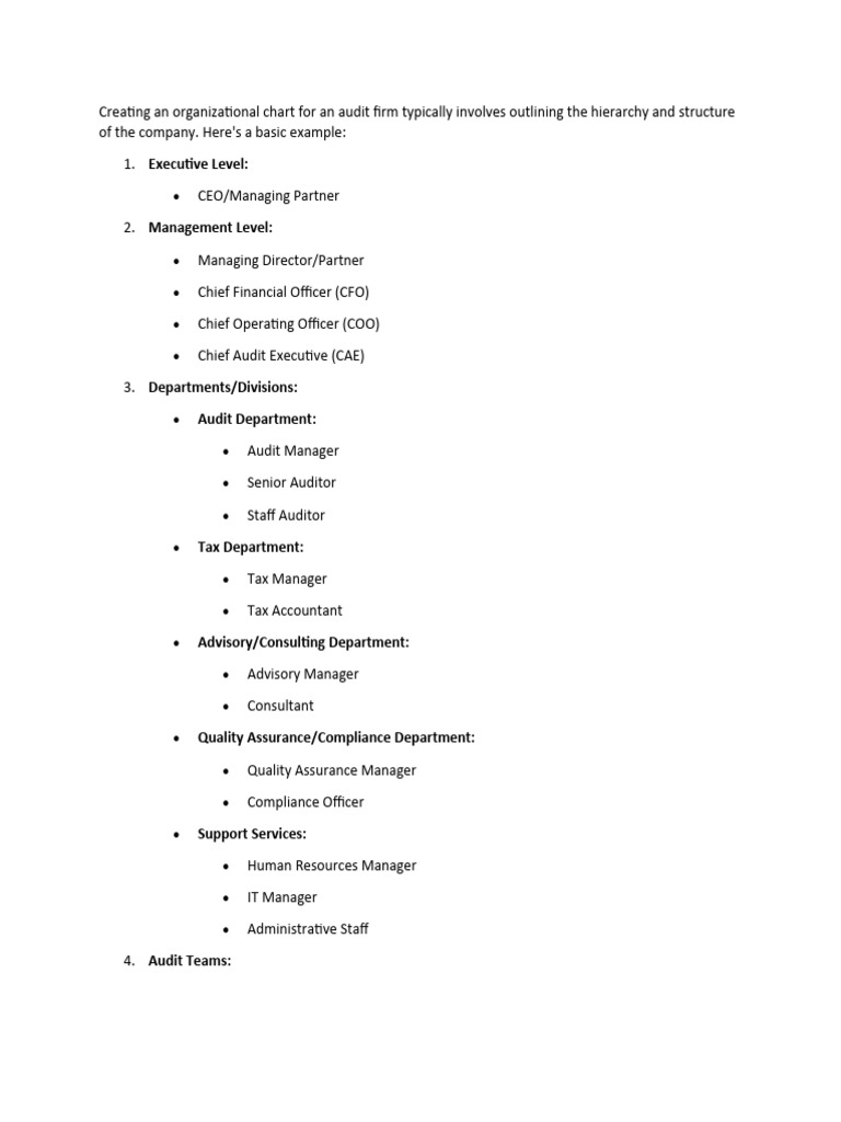 Audit Firm Organizational Chart | PDF | Audit | Financial Audit