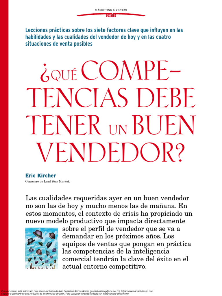 Qué Competencias Debe Tener Un Buen Vendedor | PDF | Marketing ...