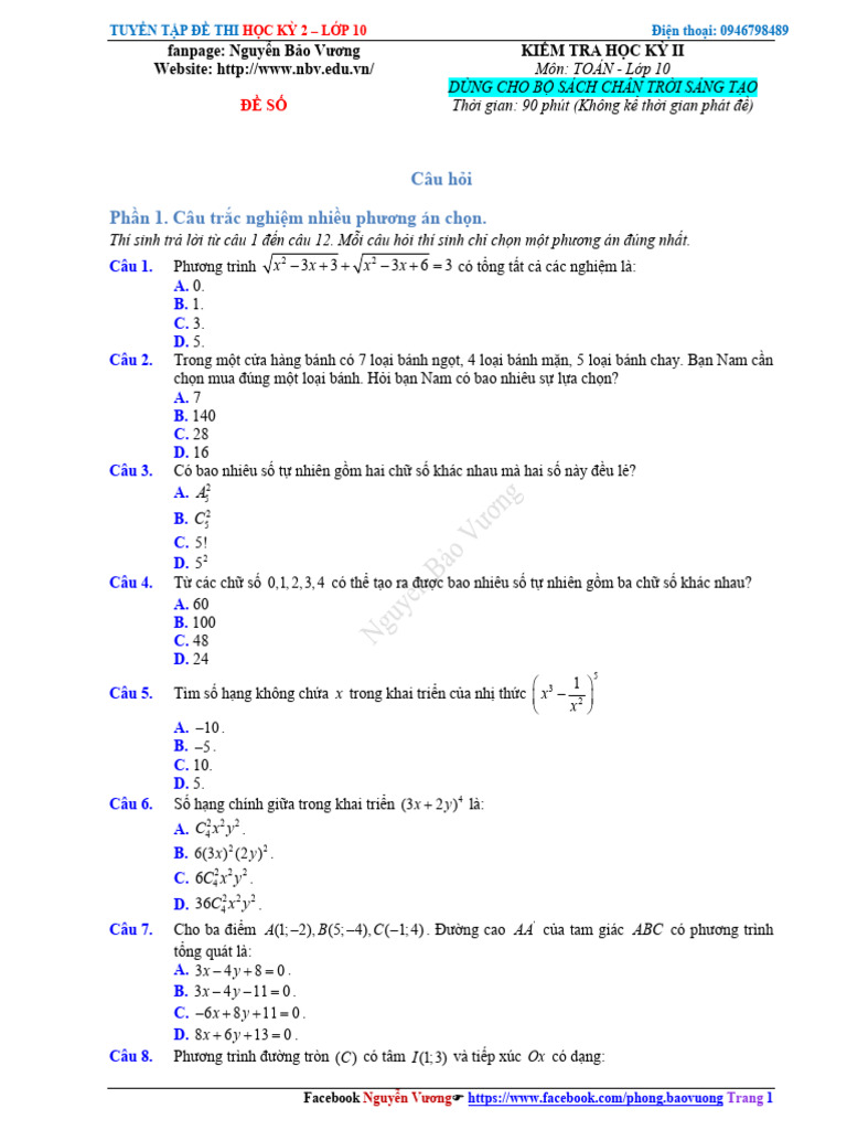 Đề Số 8-Hk2-Ctst 10 | PDF