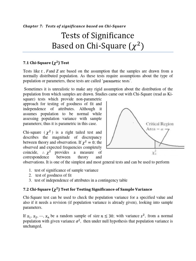 Chi Square | PDF | Chi Squared Test | Statistical Hypothesis Testing