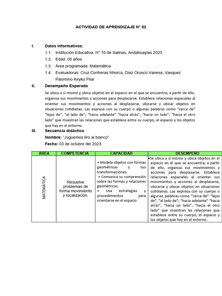 Tiro Al Blanco | PDF | Enseñando | Salón de clases