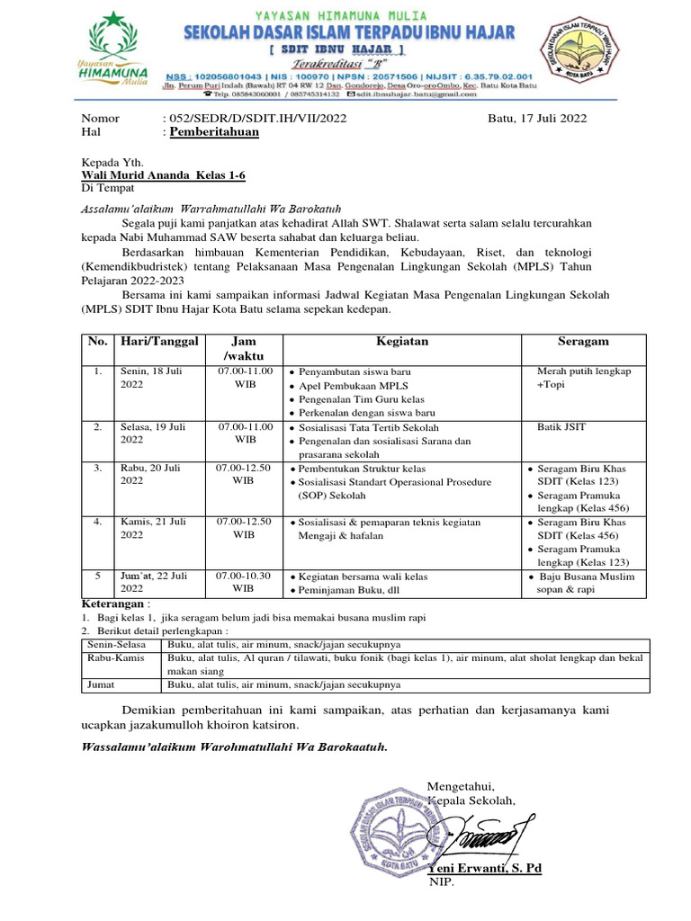 Surat - Edaran MPLS 2022-2023 | PDF Surat - Edaran MPLS 2022-2023 | PDF