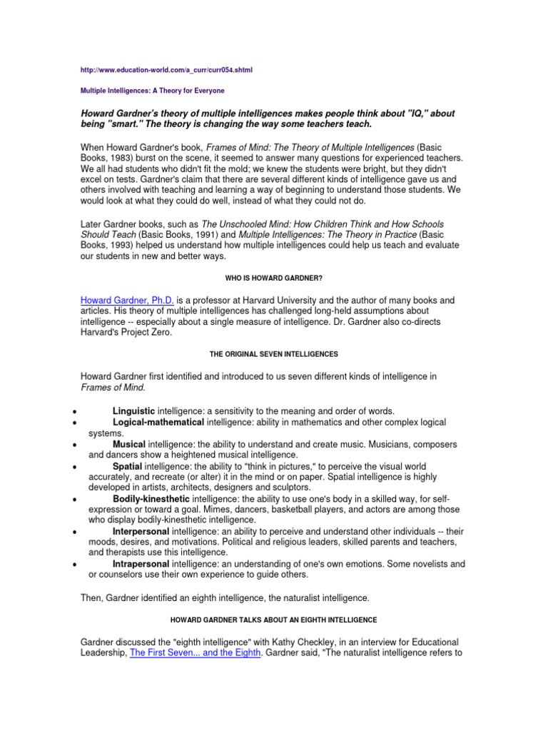 Anne Guignon - Gardner | Download Free PDF | Intelligence | Behavioural Sciences