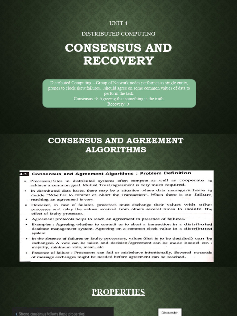 Consensus and Recovery | PDF | Technology & Engineering