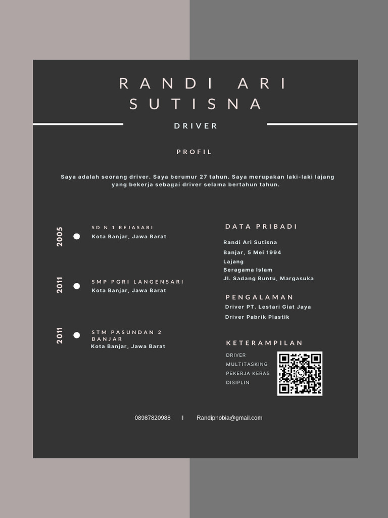 Profil Driver Berpengalaman Randi | PDF