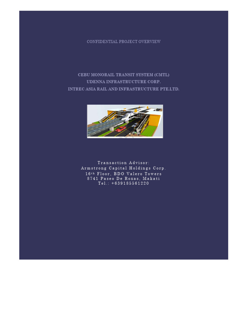 Cebu Monorail Transit System Overview | PDF | Taxes | Cost Of Capital