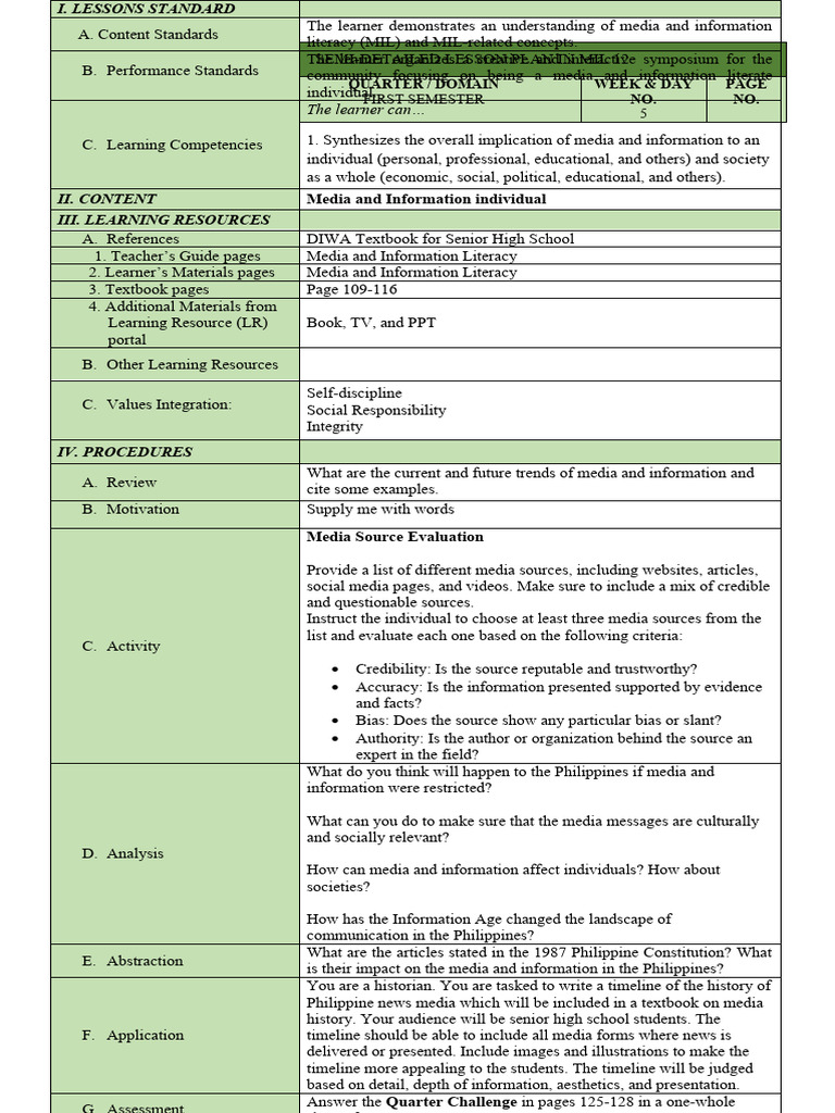 MIL TG Lesson 10 | PDF | Information | Learning