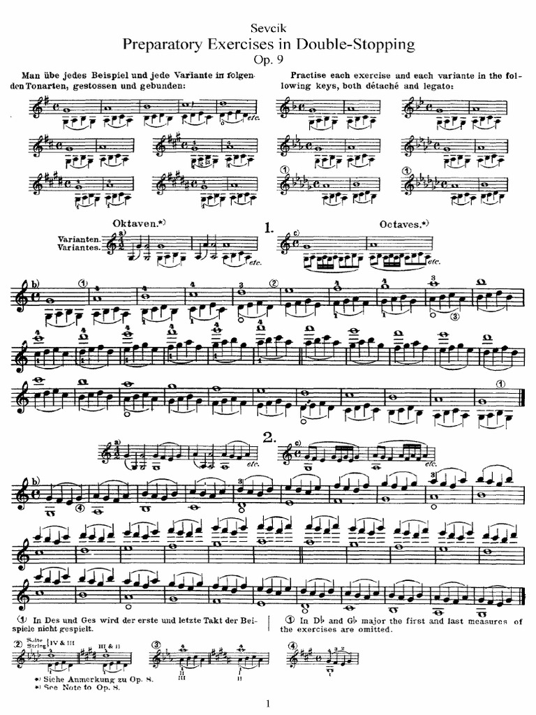 Sevcik Op.9 Double Stops | PDF