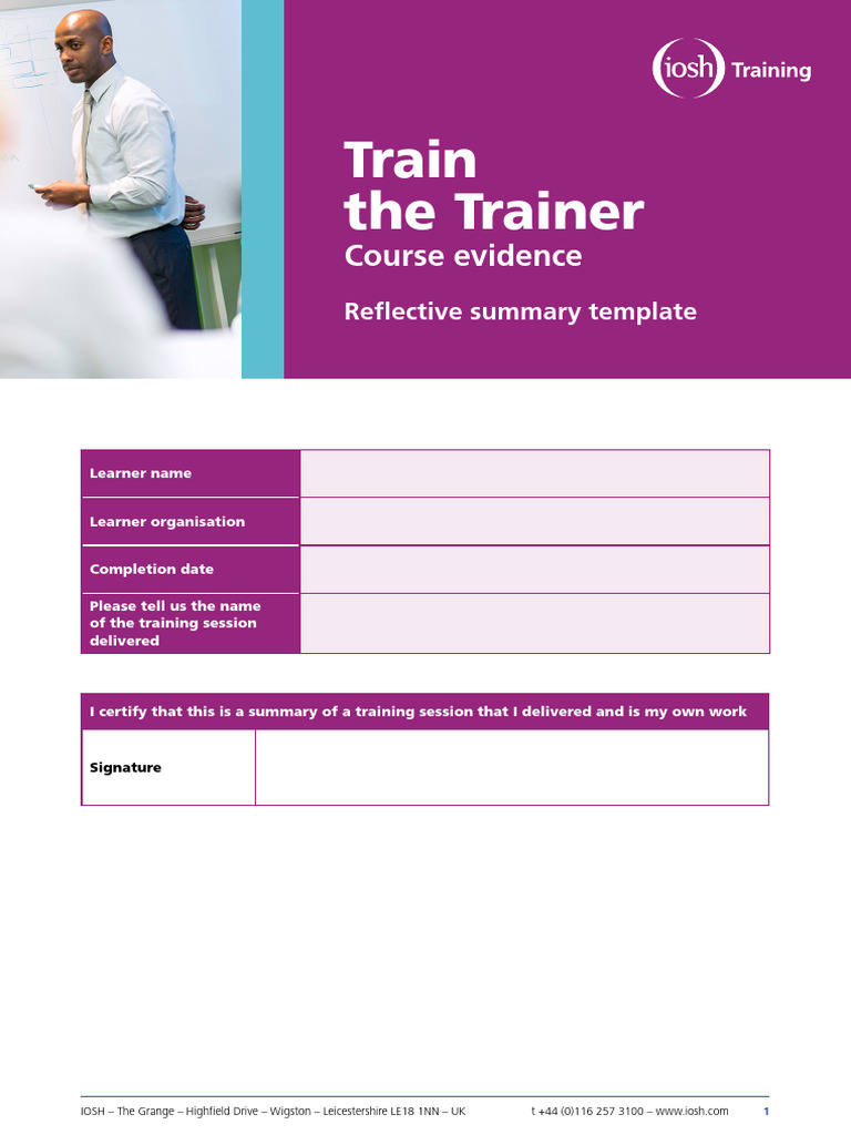 Train The Trainer V2.0 Reflective Statement Template | PDF | Technology & Engineering