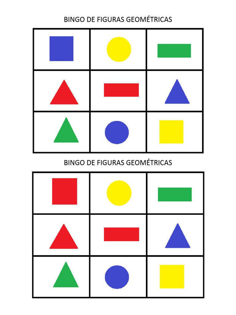 Bingo de Figuras Geométricas | PDF