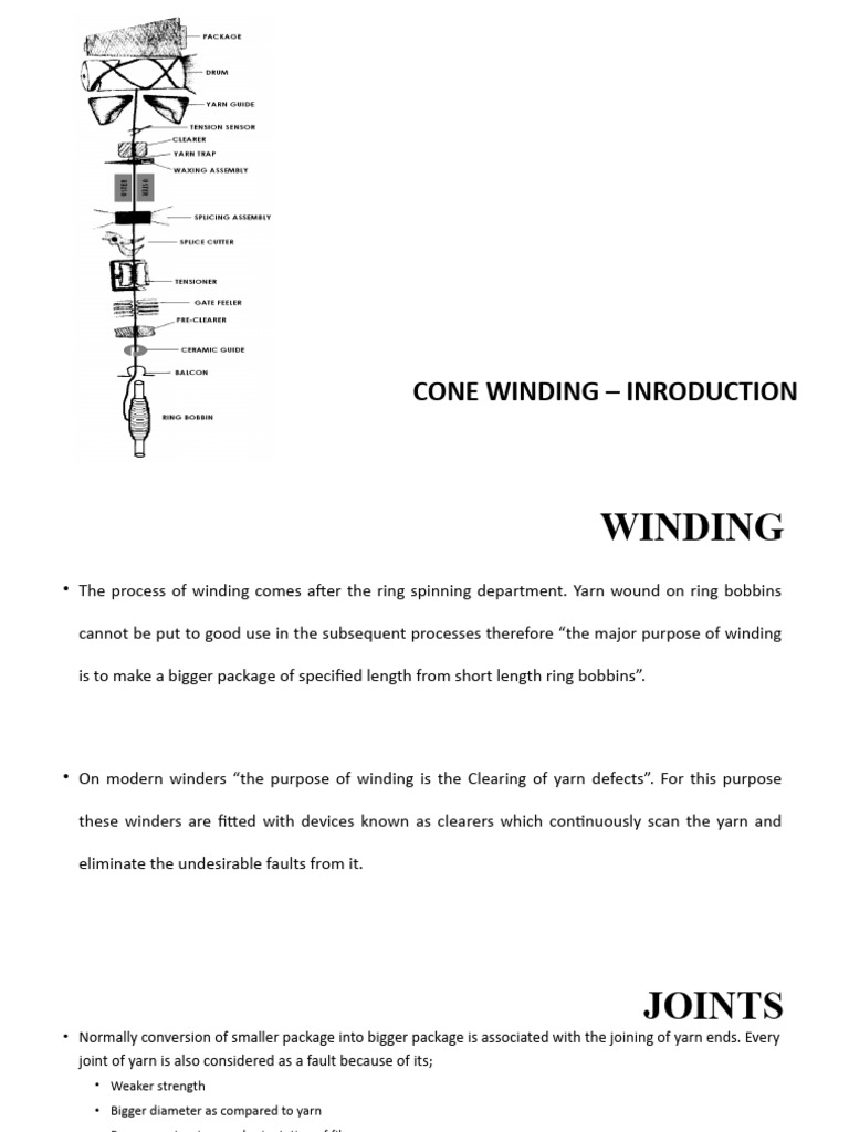 Cone Winding - Introduction | PDF | Spinning (Textiles) | Yarn