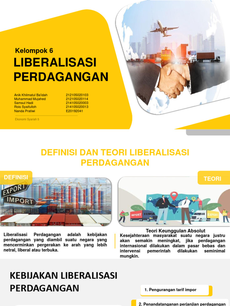 Definisi dan Kebijakan Liberalisasi Perdagangan | PDF