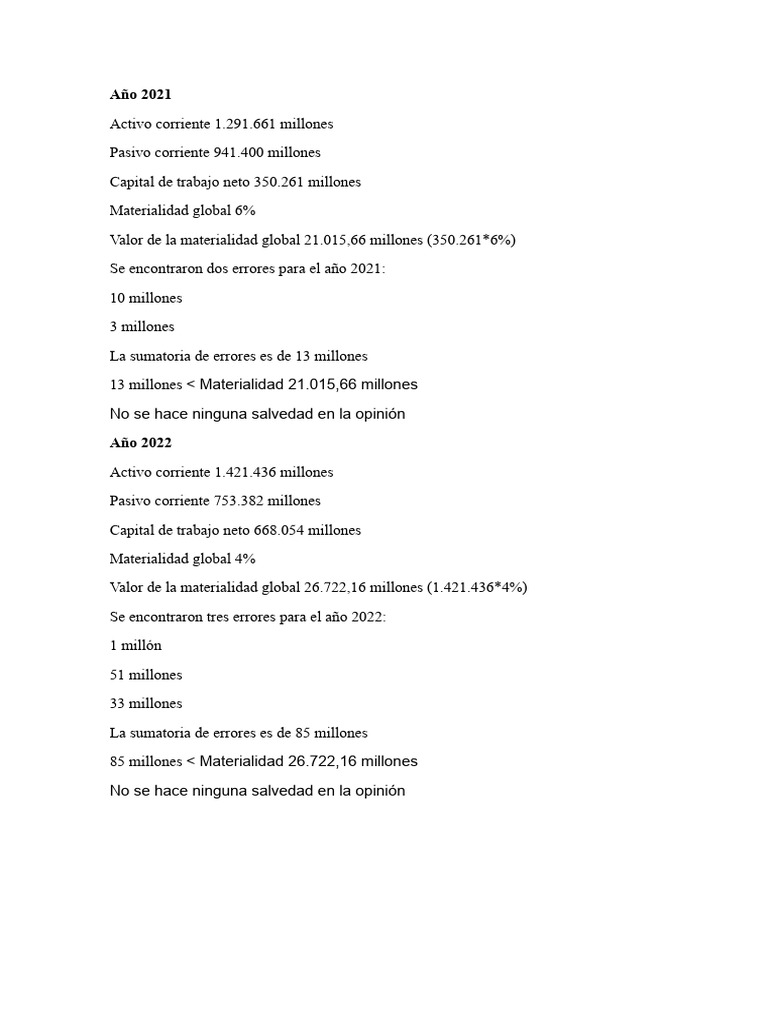 Materialidad Global | PDF