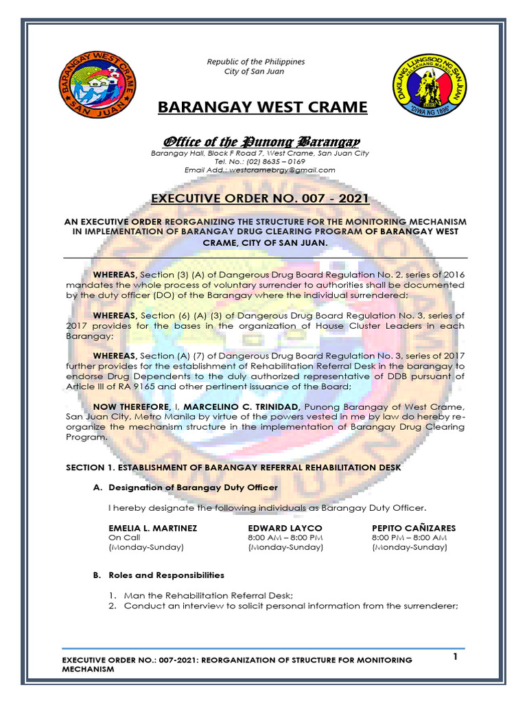 Eo - Badac - Monitoring Mechanism | PDF | Government | Justice