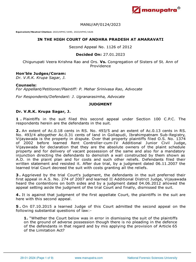 Chigurupati Veera Krishna Rao and Ors Vs ...